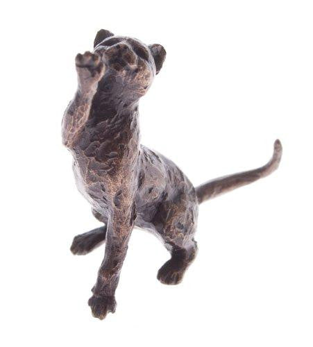 Butler & Peach Detailed Small Solid Bronze Cat Sitting – Willow and Avon